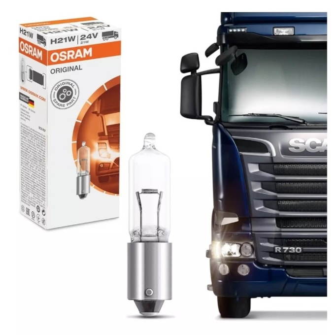 10 LÂMPADAS OSRAM - CAMINHÕES H21 24V 21W - OS64138H21 - WS PARTS