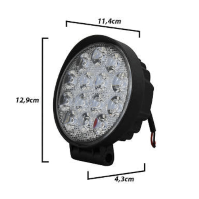 FAROL AUX 14 LEDS 12/24V 48W REDONDO OFF ROAD 6000K BRIWAX - WS PARTS