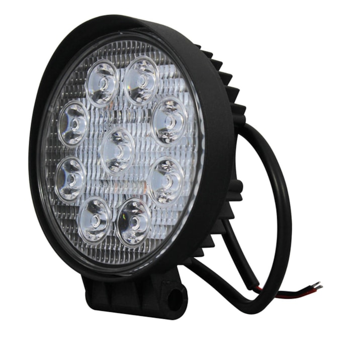 FAROL DE MILHA 9 LEDS UNIVERSAL REDONDO BIVOLT 12V/24V 6000K - WS PARTS