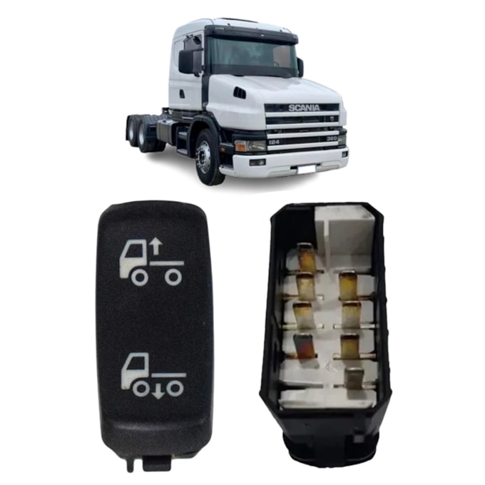 INTERRUPTOR SUSPENSÃO TERCEIRO EIXO 24V SCANIA 58/13 1421845 - WS PARTS