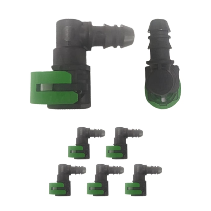 KIT 5 QUICK CONECTOR RETO PRETO E VERDE UNIVERSAL 6 X 8MM - WS PARTS