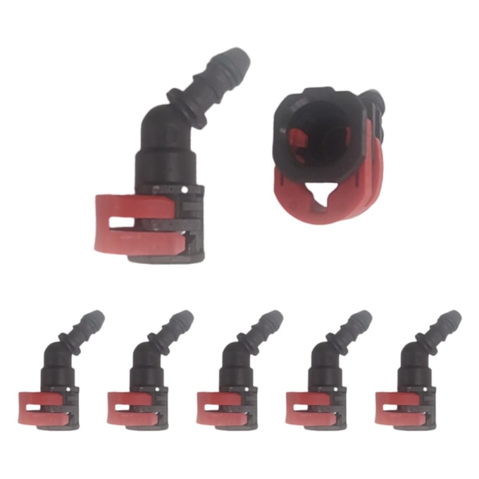 KIT 5 QUICK CONECTOR RETO PRETO E VERMELHO UNIVERSAL 4.5 X 8MM - WS PARTS