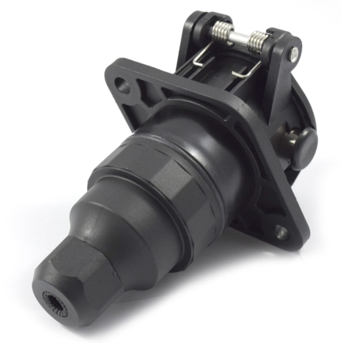 TOMADA ELÉTRICA PARA ENGATE 7 POLOS FÊMEA ABS 12/24V DNI8388 - WS PARTS